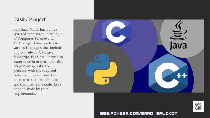 Projects And Tasks In Python Cplusplus And Java By Saad Malik07 Fiverr