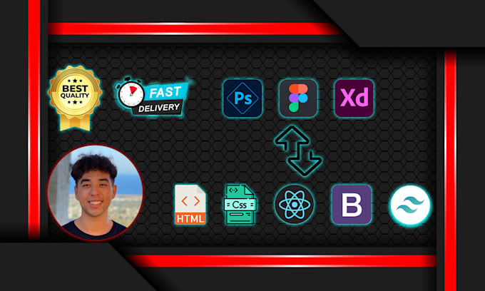 Convert Psd To Html Figma To Html Tailwind Css React Bootstrap By