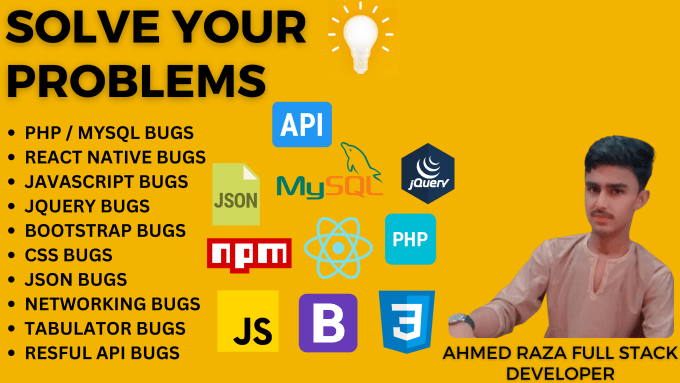 Fix Your Php Mysql Javascript Html Css Bootstrap React Native