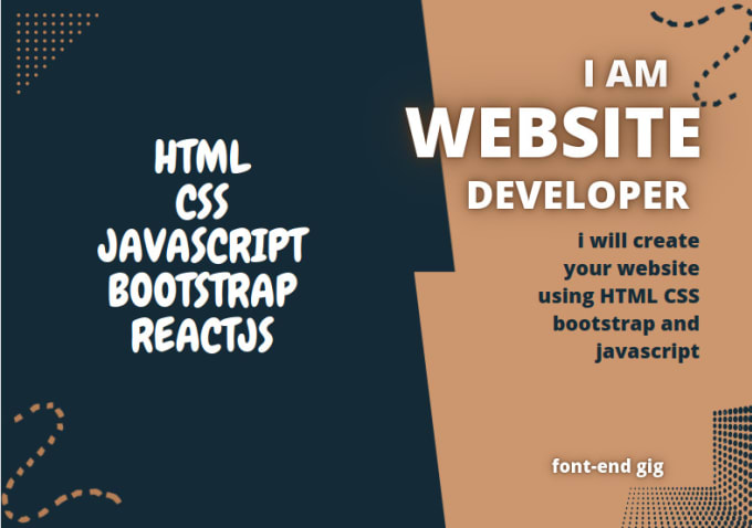 Be Your Front End Web Developer Using Html Css Bootstrap Javascript By