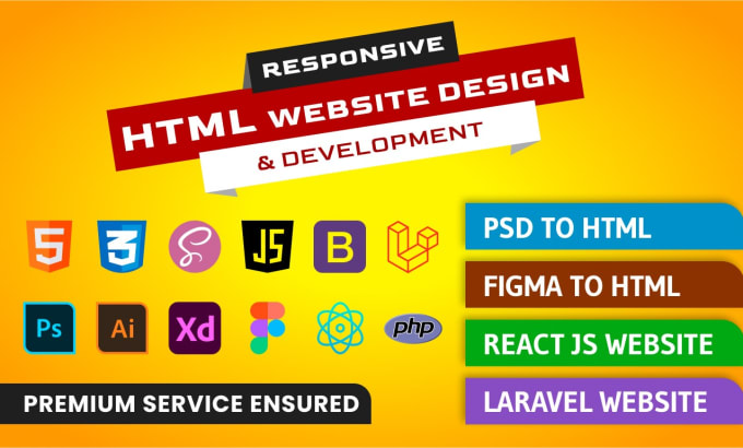 Create Psd To Html Html Css React Js Website Laravel Website By Tech