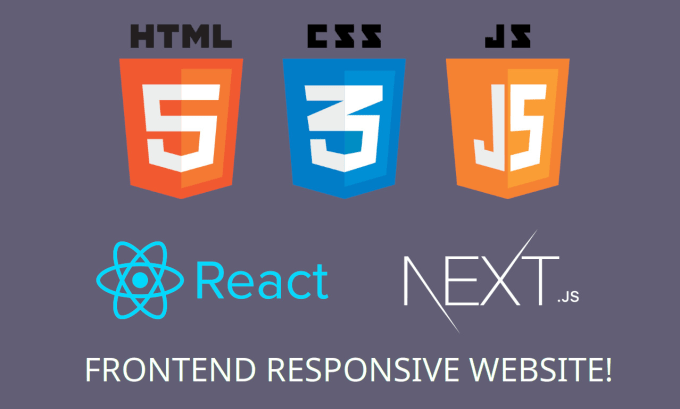 Develop Responsive Frontend Websites With Html5 Css3 Reactjs Nextjs