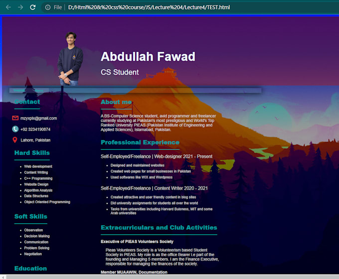 Turn Your Cv Into A Webpage By Mzyxplx Fiverr