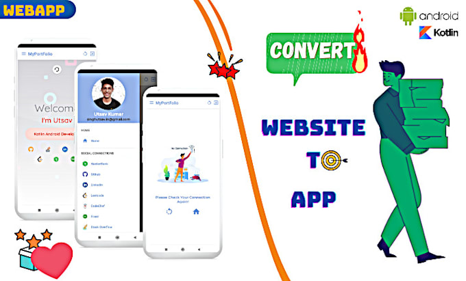 Convert Website Into Ultimate Kotlin Android App By Iutsavsingh Fiverr