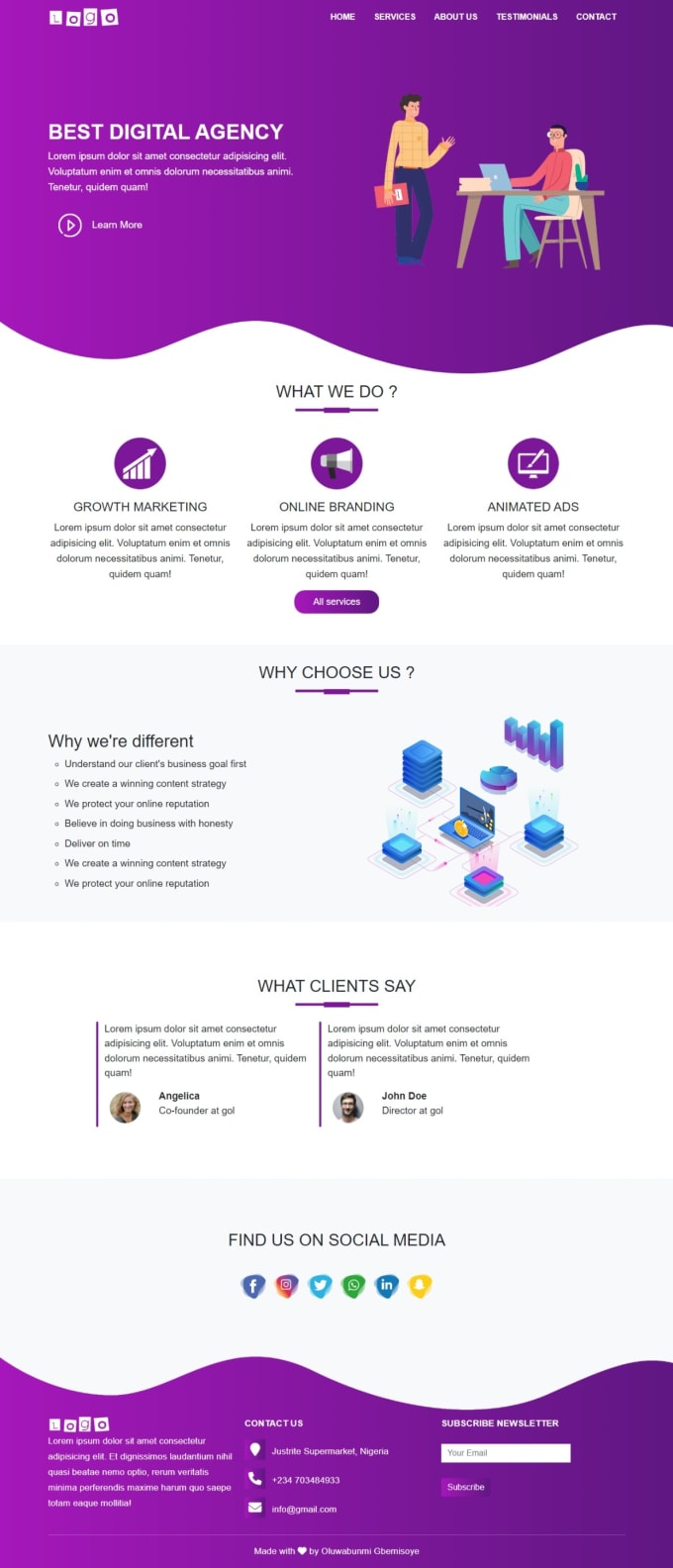 Do Frontend Web Development Using Html Css Bootstrap Javascript By