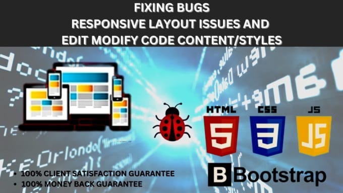 Do Html Css Bug Fixing Fix Js And Fix Bootstrap Responsive Issues By