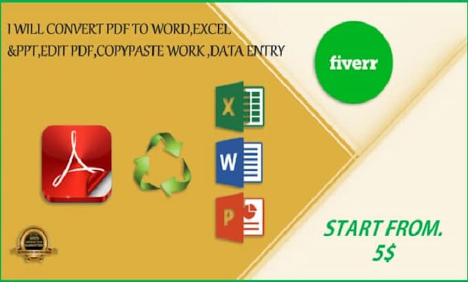 Help To Convert Any Pdf Into Excel And Word File Copy Paste By