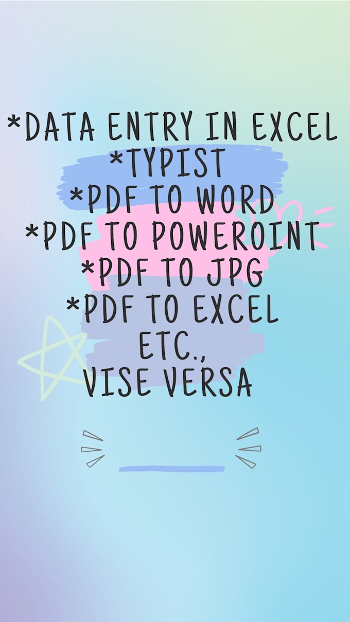 Data Entry Convert File Typing Excel Power Point Copy Paste By