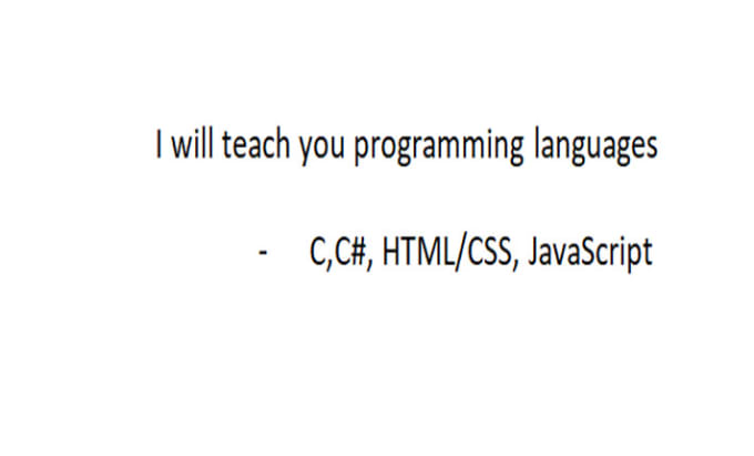 Teach You C C Sharp Html Css Sql Javascript Programming Languages