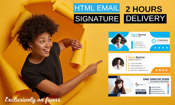 Make Clickable Html Email Signature For Outlook Gmail Apple By Vadakky