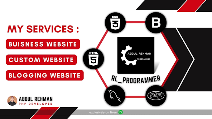 Develop Custom Website In Html5 Css3 Bootstrap Php And Mysql By Rl
