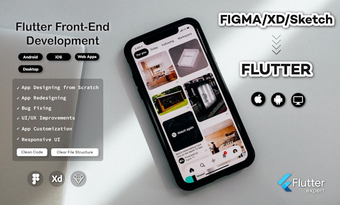 Convert Figma Or Xd Design To Flutter Design Flutter App Bespoke