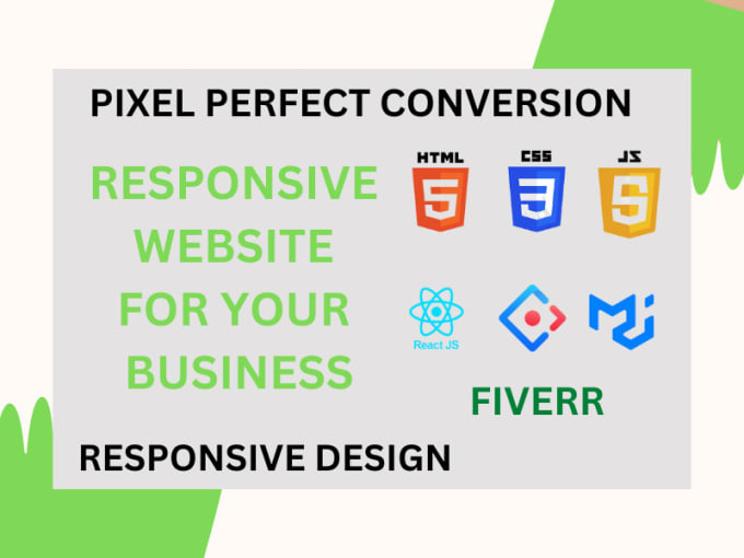 Develop Responsive Website Using Html Css React Javascript By