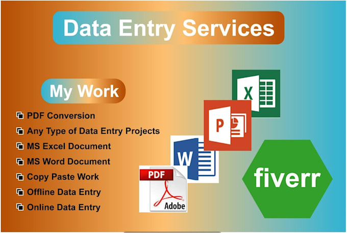 Excel Data Entry Pdf To Excel Copy Paste Typing And Web Research By