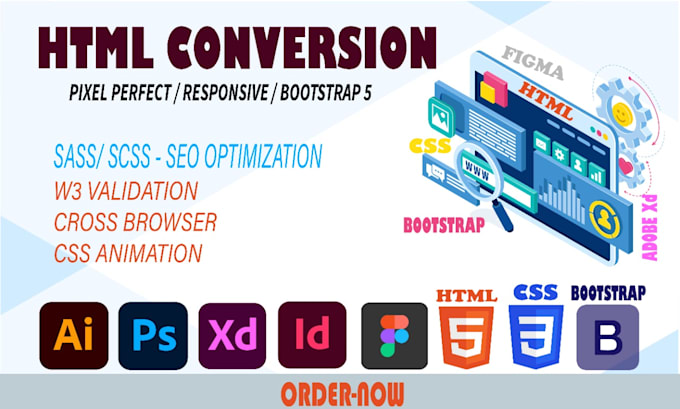 Convert Figma To Html Psd To Html Xd To Html Css Bootstrap Responsive
