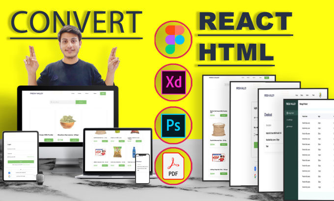Convert Psd Xd Figma To Html Css With Bootstrap Tailwind By