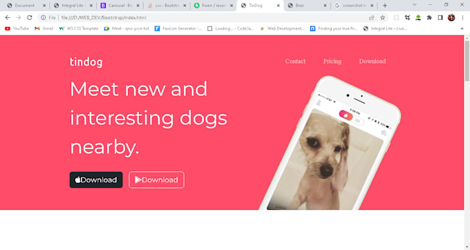 Design And Develope Websites Using Html Css Bootstrap And Javascript By