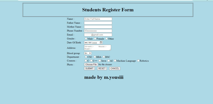 Make Web Form In Html Css By Muhammadyyousuf Fiverr