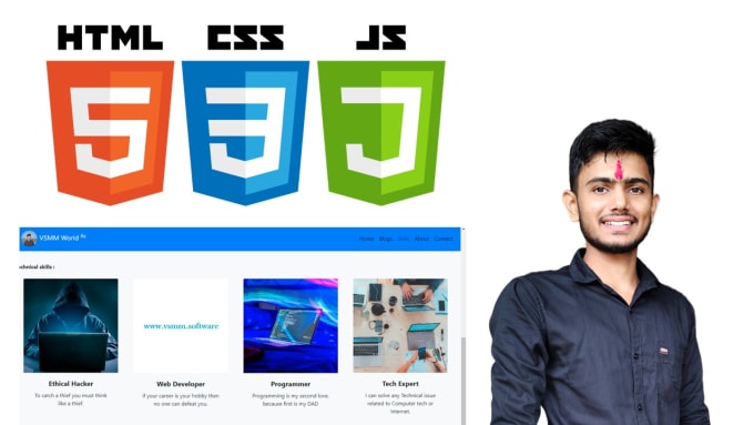 Create A Responsive Webpages Using Html Css And Javascript By