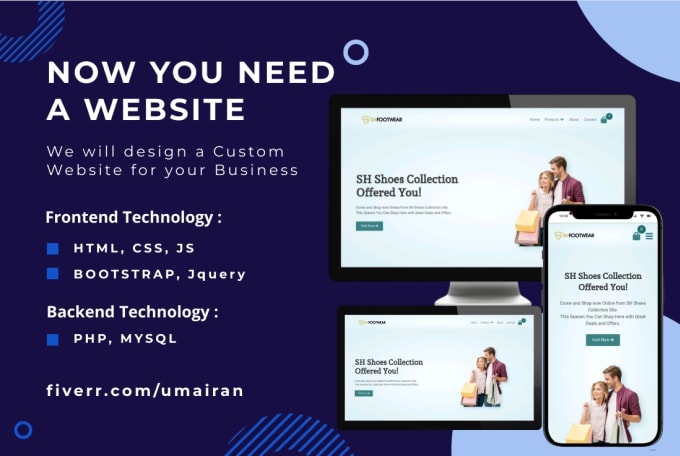 Do Full Stack Web Development Using Html Css Js And Php By Umairan