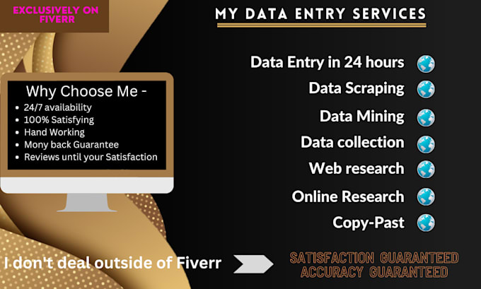 Do Data Entry Copy Paste Web Research Web Scraping And Excel Data