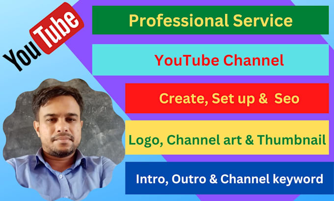 Create Youtube Channel With Logo Banner Intro Outro And Seo By