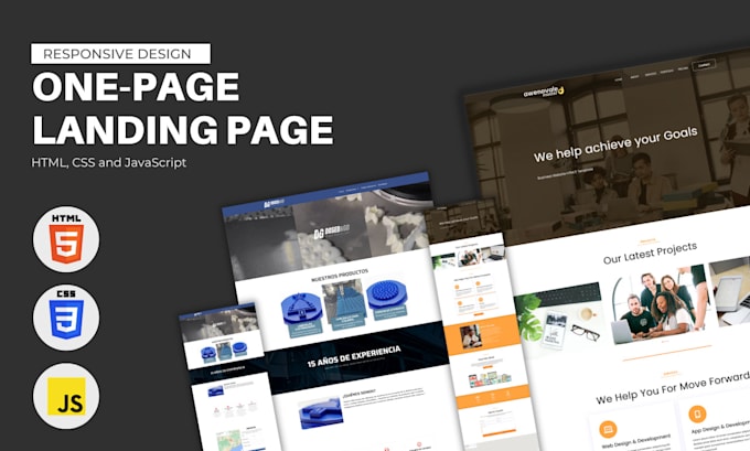 Design One Page Or Landing Page In Html Css Responsive Web By