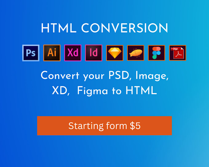 Convert Psd To Html Figma To Html Xd To Html In 5 Hours By