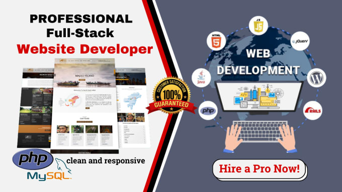 Build Or Develop A Custom Website Using Html Css Javascript Php Mysql