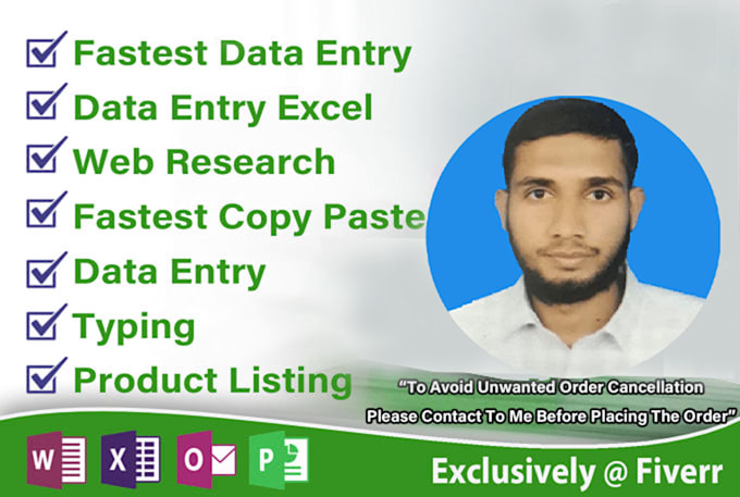 Do The Fastest Data Entry Copy Paste Web Research And Excel Data Entry
