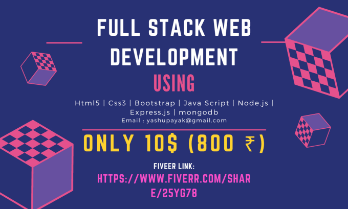 Do Full Stack Web Development In Html Css Bootstrap Js Nodejs Expressjs