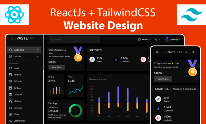 Design Your Website With Reactjs And Tailwindcss By Arrolin Fiverr