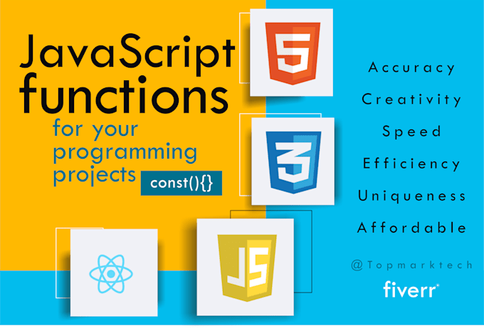 Write Javascript Functions For Your Projects By Topeakanji Fiverr