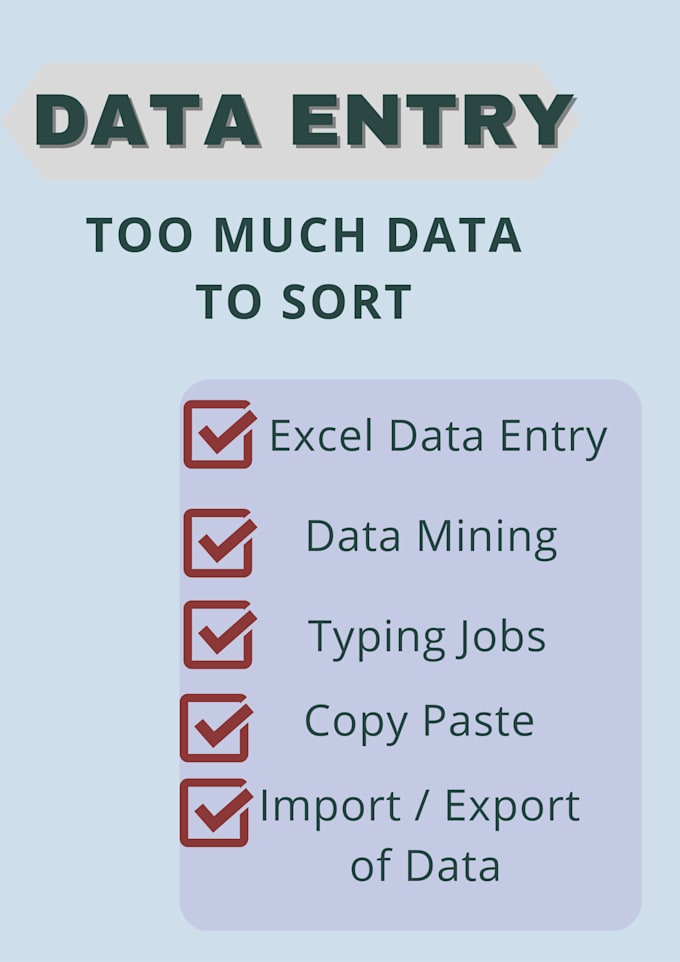 Do 1 Data Entry In Excel 2 Data Mining 3 Copy Paste 4 Typing Documents