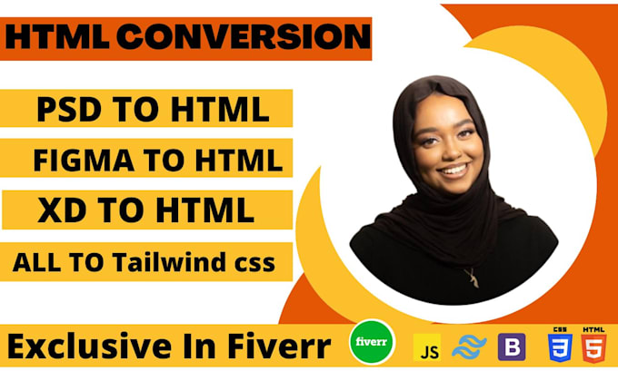 Convert Figma Xd Psd Sketch Or Pdf To Html Bootstrap5 And Tailwind Css