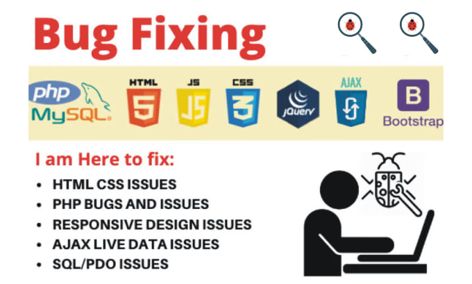 Develop Html Css Javascript Php Laravel And Fix Bugs And Upgrade
