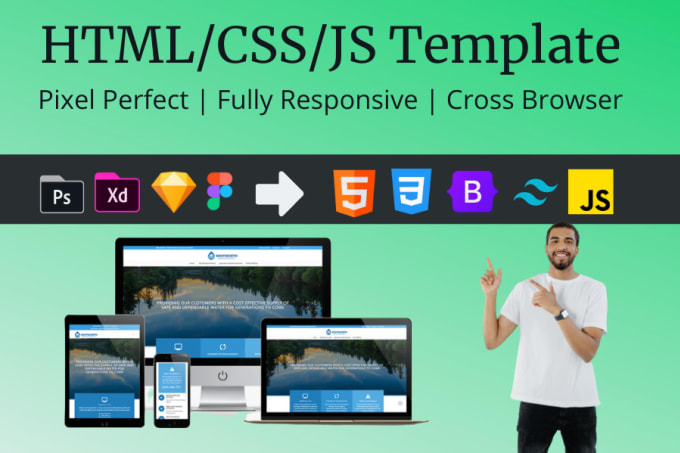 Convert Psd Xd Figma And Sketch Design Into Html Css Js Template By
