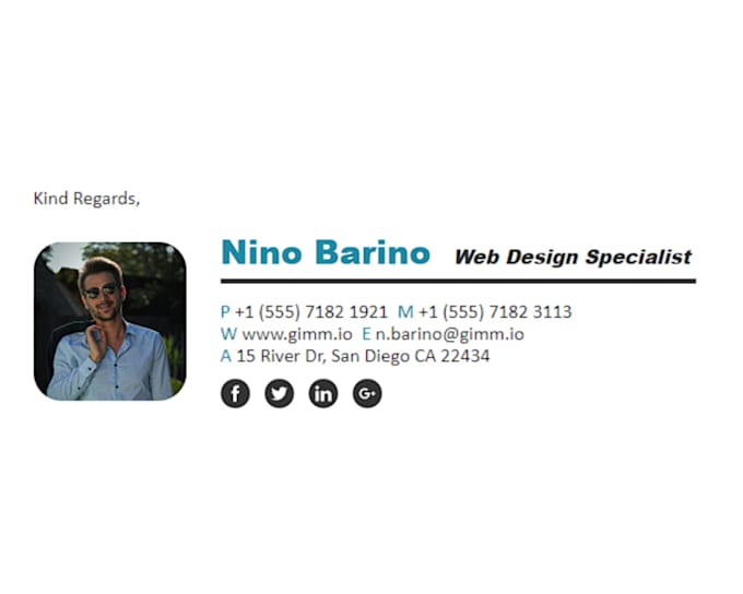 Create Clickable Html Email Signature By Imfoysa Fiverr