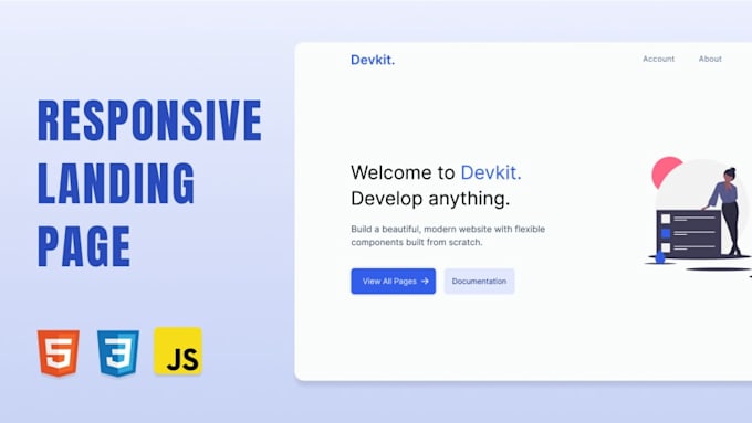 Create A High Quality Landing Page With Html Css Javascript By Abhi