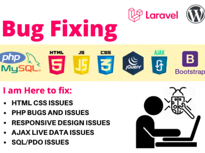 Fix Html Php Laravel Nodejs Javascript Ajax Bugs Or Upgrade