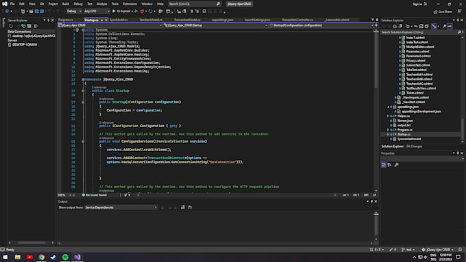 Code Or Debug Your Web App Write Queries Design View In Visual Studio