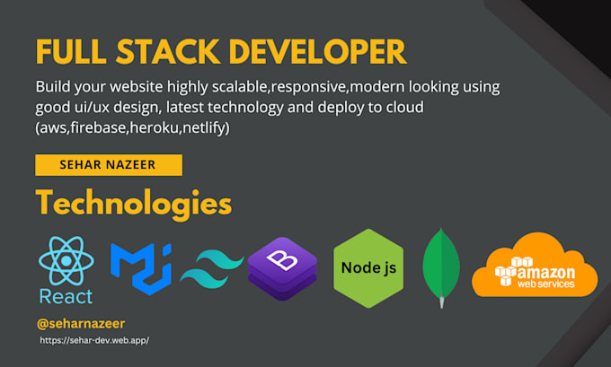 Be Your Full Stack Web Developer Using React Js Node Js Aws By