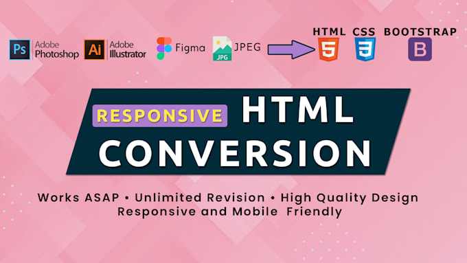 Convert Psd Figma Adobe Illustrator To Html Css Bootstrap By