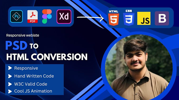 Convert Figma To Html Sketch Xd To Html Psd To Html Css Javascript By Aimalshah Fiverr