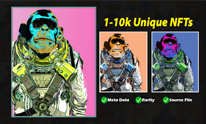 Design Unique Nft Art And Generate Collection With Metadata By Proshub