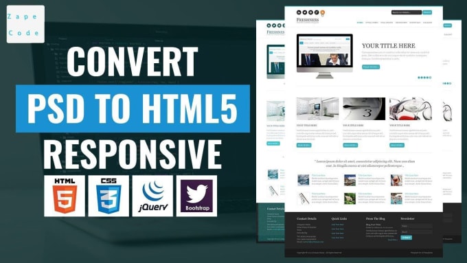 Create Your Website Using Html Css And Javascript From Psd Figma And Ai