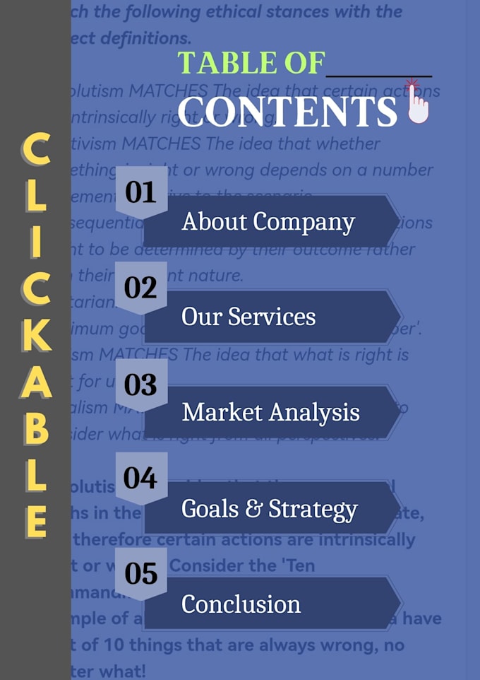 Create A Clickable Table Of Content Of Ms Word Pdf Document By Sigera1