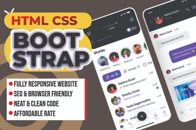 Do Creative Website Design Using Html Css Bootstrap Xd To Html Css