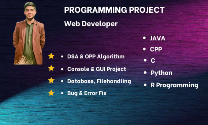 Do C Cpp Java Python C Sharp And R Coding Programming Project By