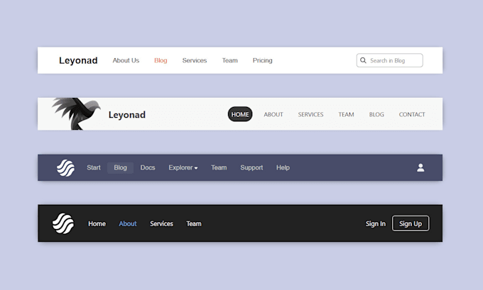 Create A Professional Navigation Bar For Your Website By Leyonad Fiverr